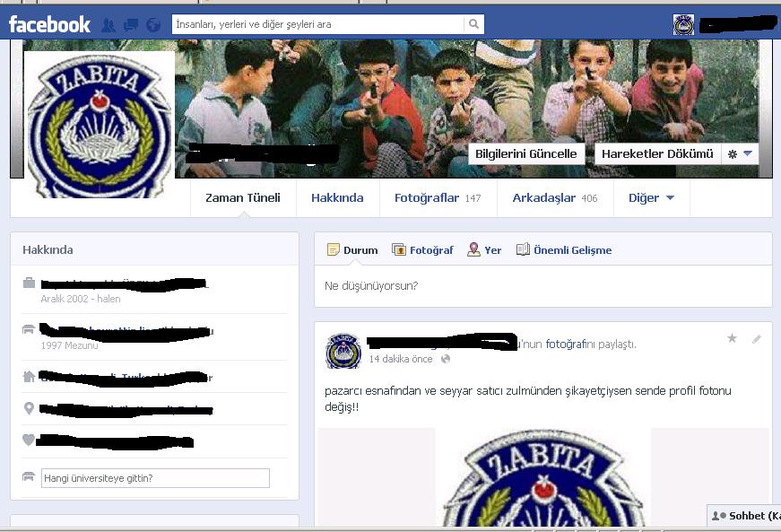 facebook profiline zabıta amblemi koymak - uludağ sözlük